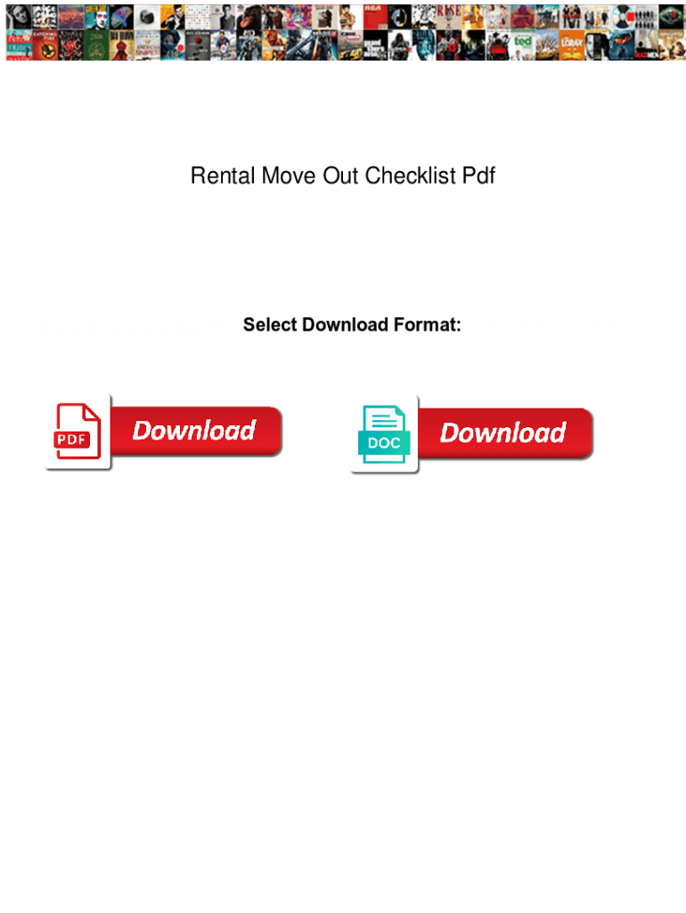 Fillable Online Rental Move Out Checklist Pdf. Rental Move Out ...