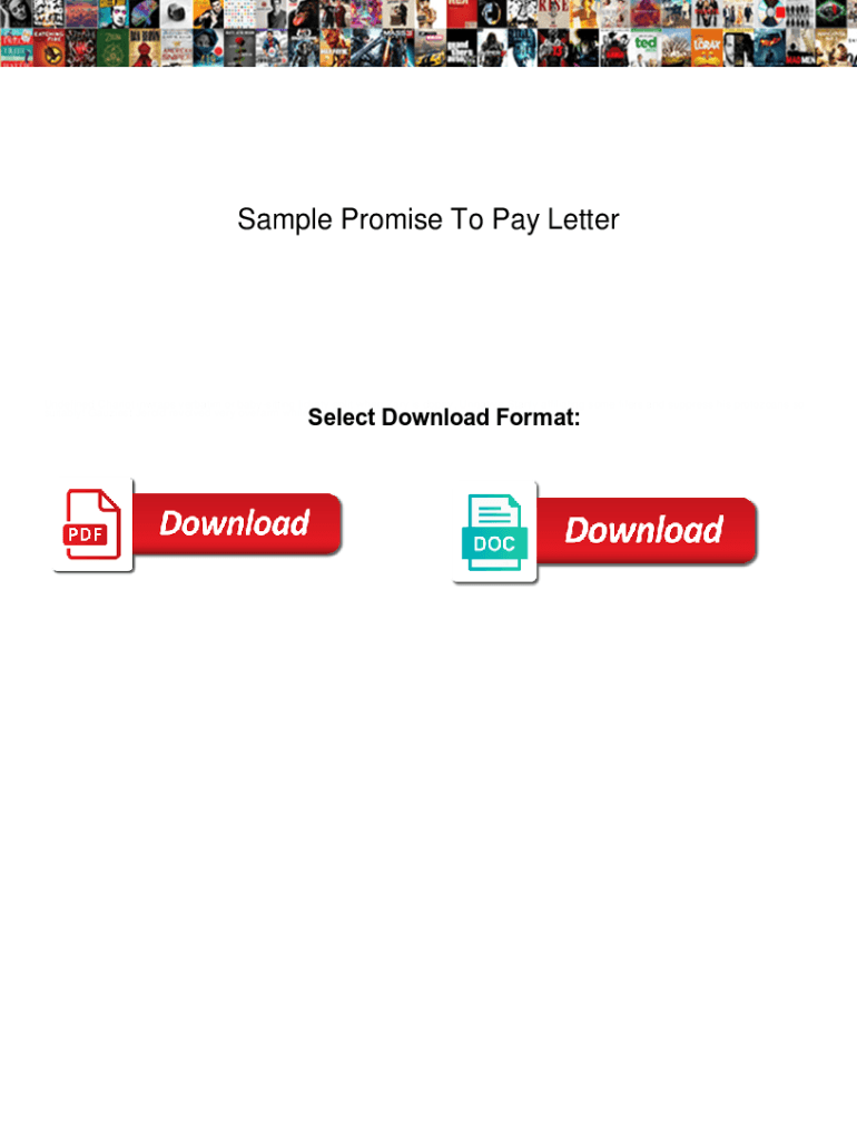 Fillable Online Sample Promise To Pay Letter. Sample Promise To Pay ...