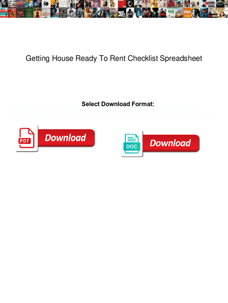 Fillable Online Getting House Ready To Rent Checklist Spreadsheet ...