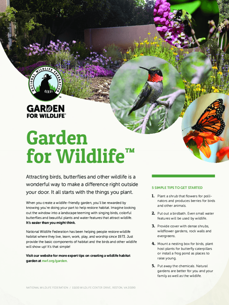 Fillable Online Garden for Wildlife brochure and application Fax Email ...