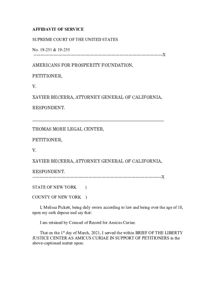 Fillable Online 19-251 Americans For Prosperity Foundation v. Bonta (07 ...