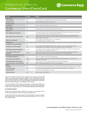 Fillable Online Detailed List of fees for Fax Email Print - pdfFiller