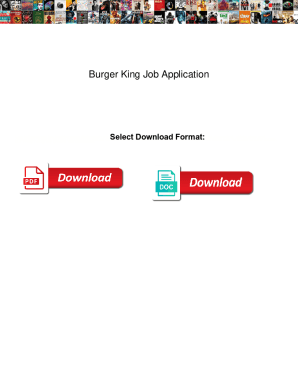 Fillable Online Burger King Job Application. Burger King Job ...