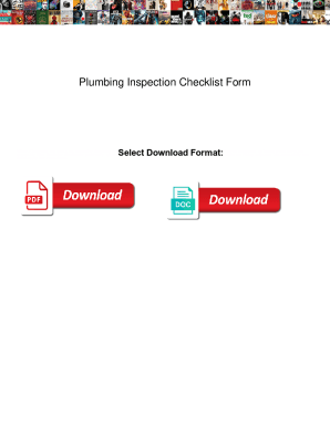 Fillable Online Plumbing Inspection Checklist Form. Plumbing Inspection ...