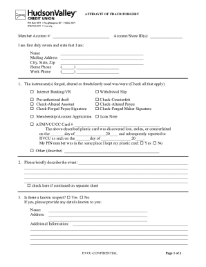 Fillable Online AFFIDAVIT OF FRAUD/FORGERY Fax Email Print - pdfFiller