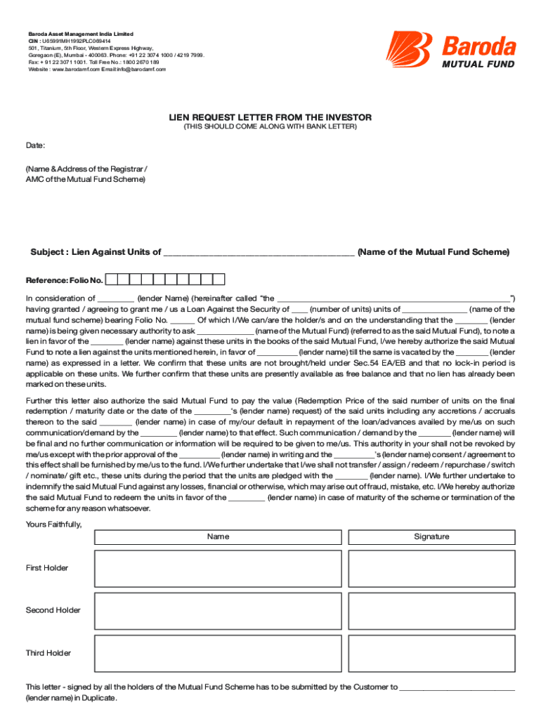 Fillable Online 20190209009-Lien Request Investor Letter-Form Fax Email ...