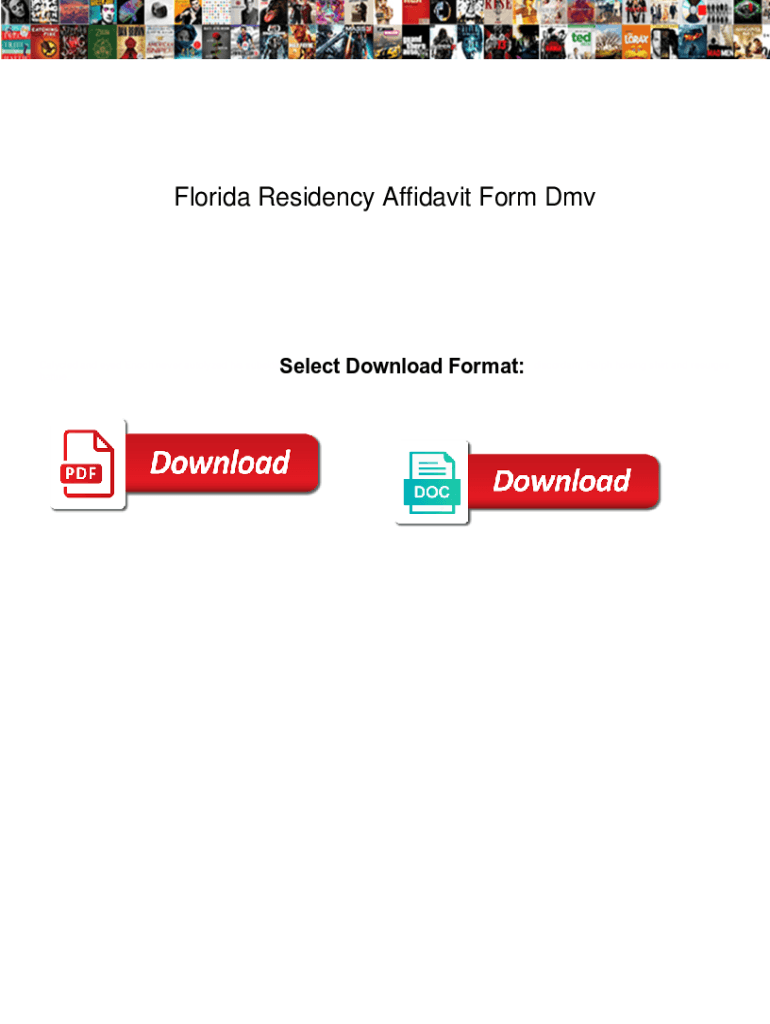Fillable Online Florida Residency Affidavit Form Dmv. Florida Residency ...