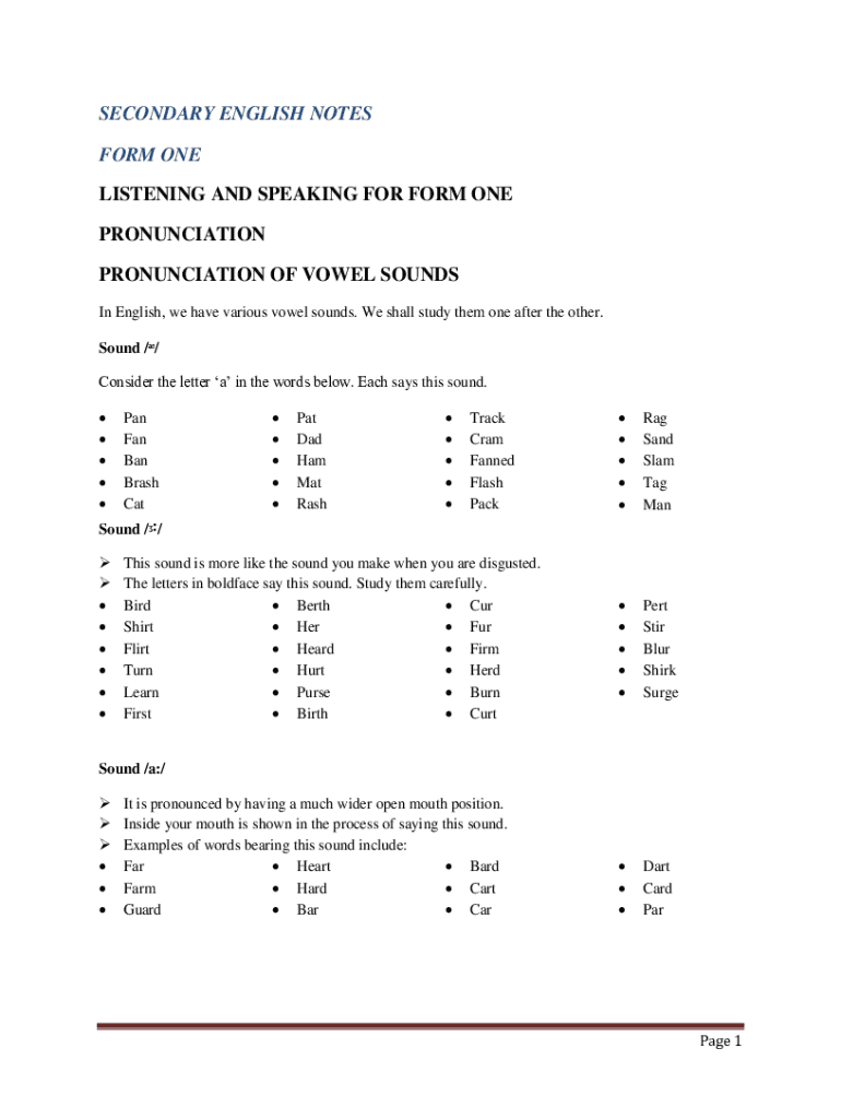 Fillable Online SECONDARY ENGLISH NOTES FORM ONE... - Course Hero Fax ...