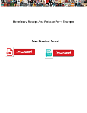 Fillable Online Beneficiary Receipt And Release Form Example ...