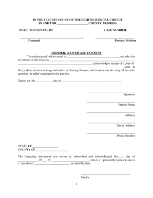 Fillable Online Probate Packet - The Eighth Judicial Circuit of Florida ...