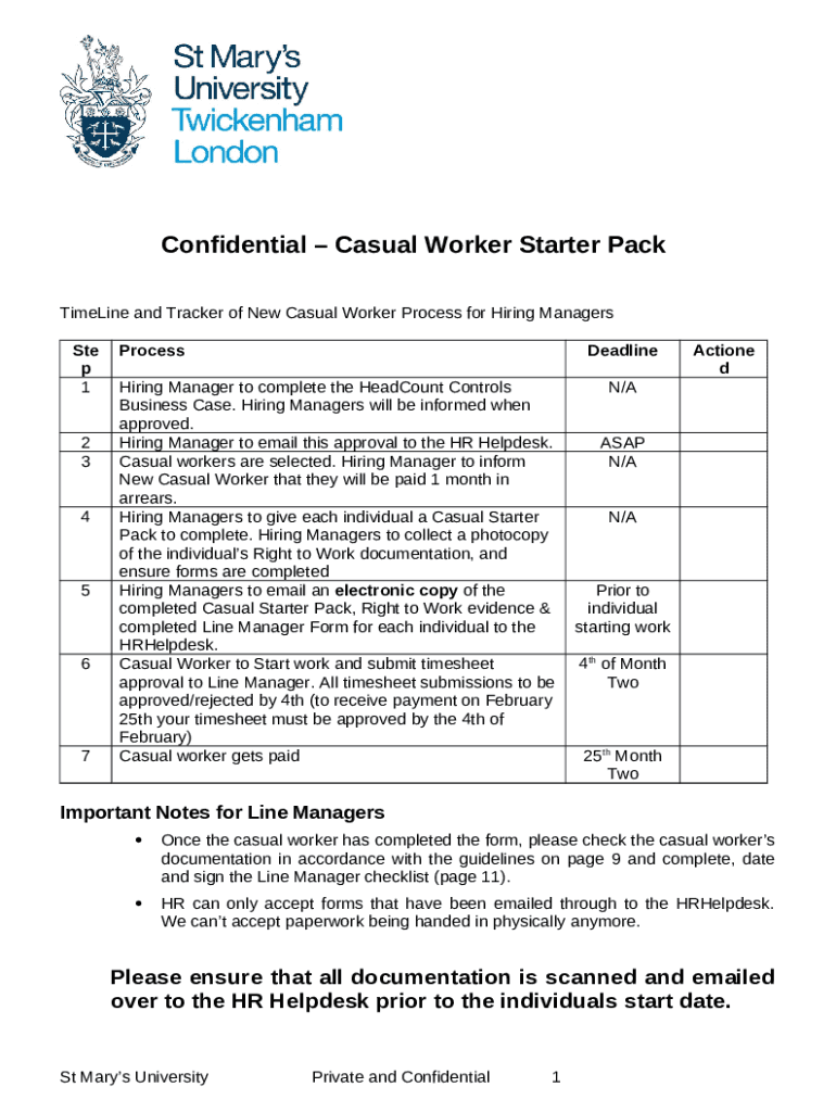 Casual Worker Starter Pack- 2021. Casual Worker Starter Pack Doc ...