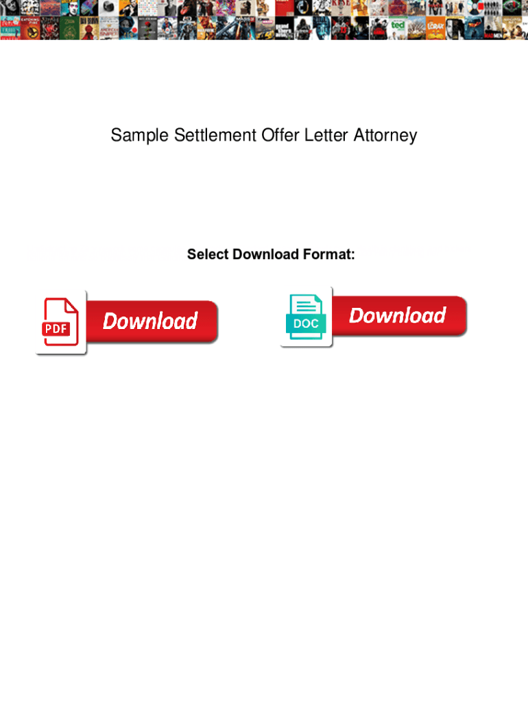 Fillable Online Sample Settlement Offer Letter Attorney. Sample ...