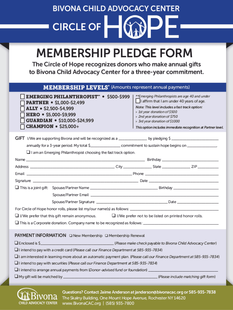 Fillable Online BIVONA CHILD ADVOCACY CENTER Fax Email Print - pdfFiller