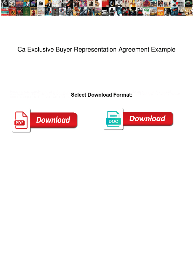 Fillable Online Ca Exclusive Buyer Representation Agreement Example. Ca ...