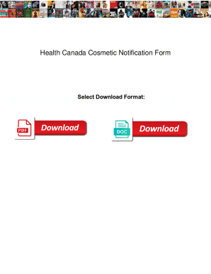 Fillable Online Health Canada Cosmetic Notification Form. Health Canada ...