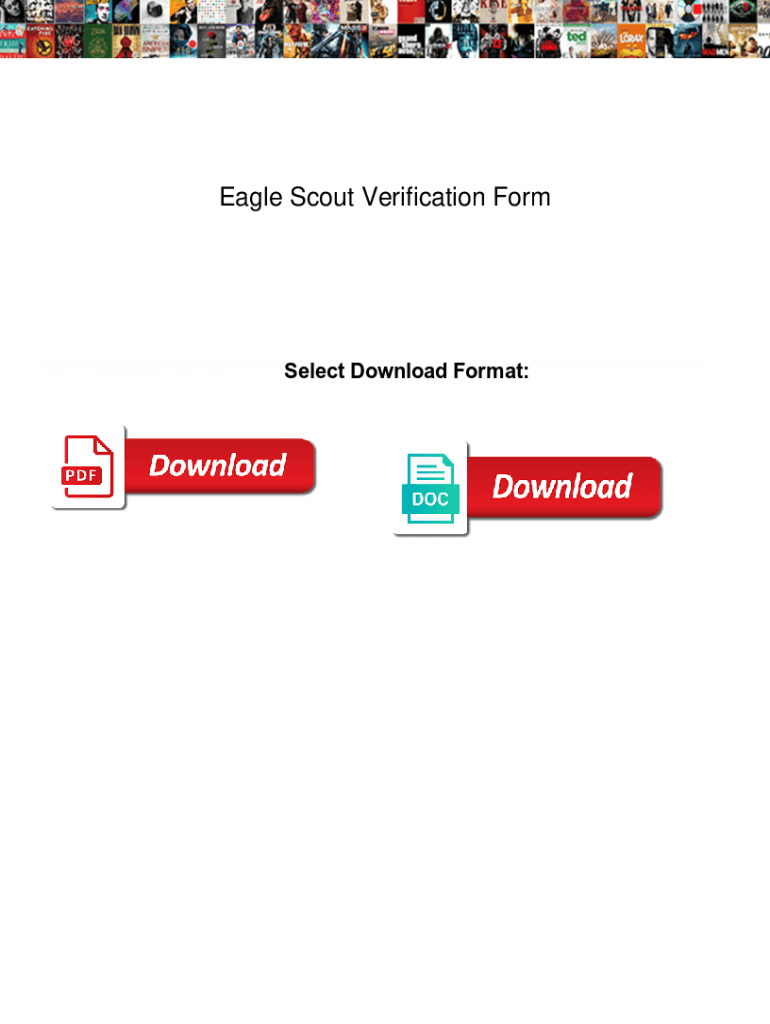 Fillable Online Eagle Scout Verification Form. Eagle Scout Verification ...