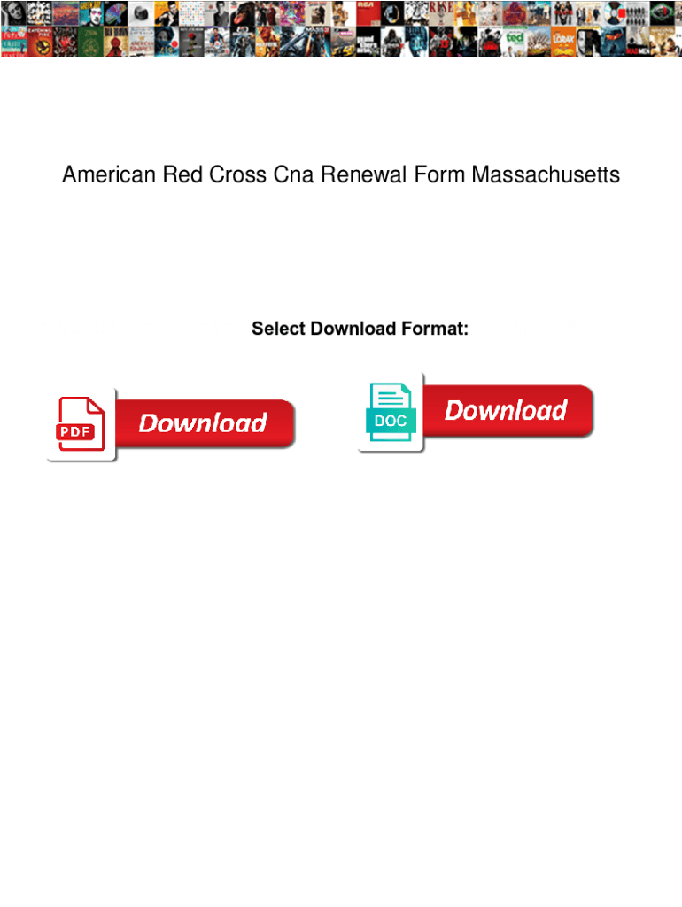 Fillable Online American Red Cross Cna Renewal Form Massachusetts ...