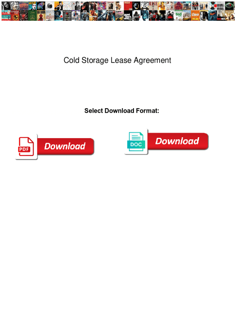 Fillable Online Cold Storage Lease Agreement. Cold Storage Lease ...