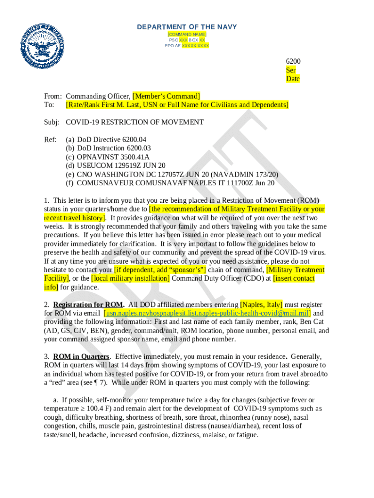 Force Health Protection (Supplement 2) - Department of ... Doc Template ...