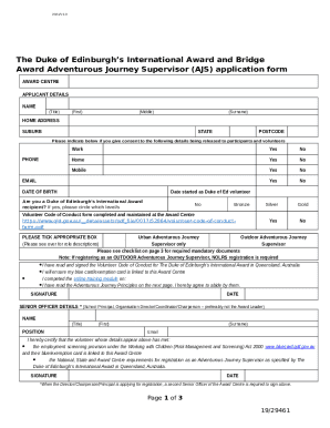 Adventurous Journey Supervisor Application Doc Template | pdfFiller