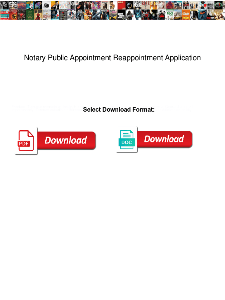 Fillable Online Notary Public Appointment Reappointment Application ...