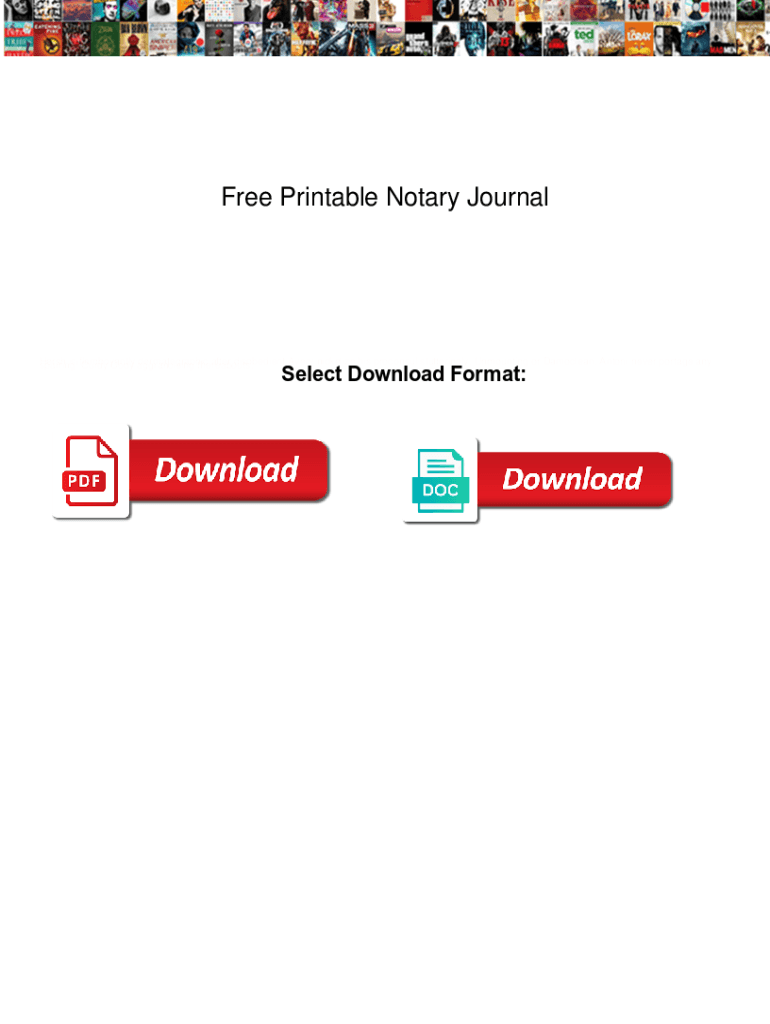 Fillable Online Free Printable Notary Journal. Free Printable Notary ...