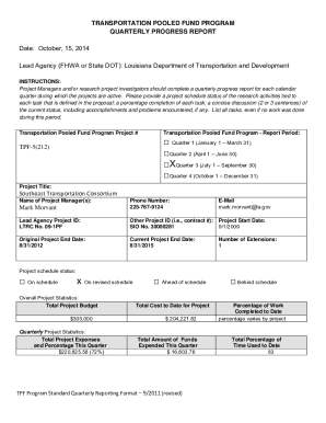Fillable Online 20143 TPF-5212 Quarterly Report Form - July - Sept Fax ...
