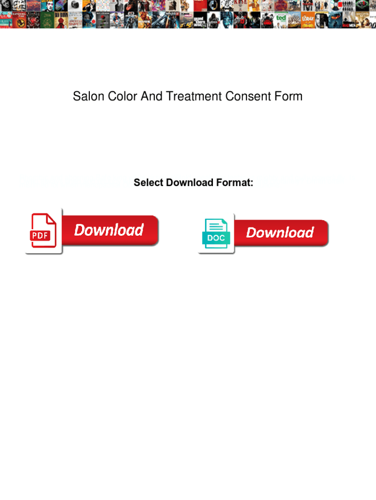 Fillable Online Salon Color And Treatment Consent Form. Salon Color And ...