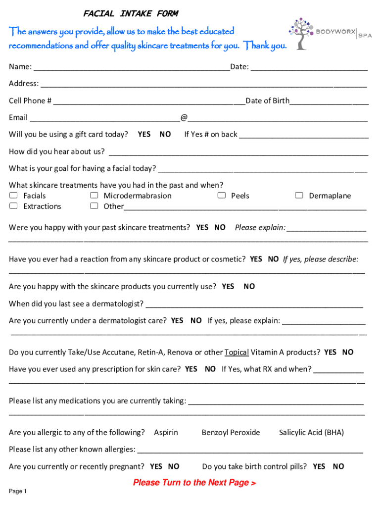 Fillable Online PDF Beauty Salon Consultation Form Template - BAR RITA ...