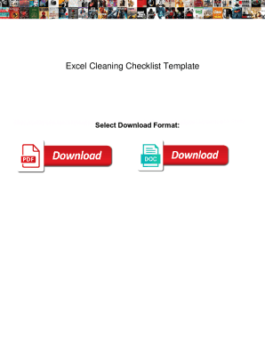 Fillable Online Excel Cleaning Checklist Template. Excel Cleaning ...