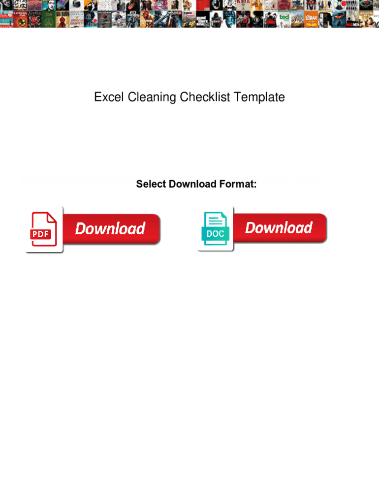 Fillable Online Excel Cleaning Checklist Template. Excel Cleaning ...