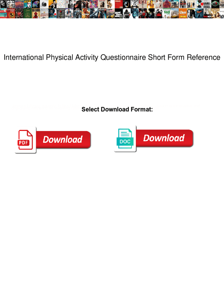 Fillable Online pcr cap International Physical Activity Questionnaire ...