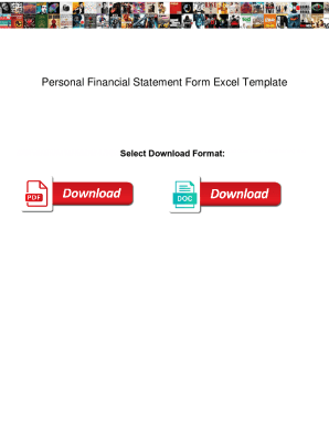 Fillable Online Personal Financial Statement Form Excel Template ...