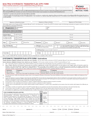 Fillable Online MULTIPLE SYSTEMATIC TRANSFER PLAN (STP) FORM Fax Email Print - pdfFiller