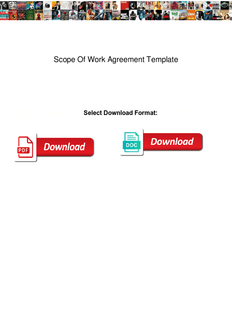 Fillable Online Scope Of Work Agreement Template. Scope Of Work ...
