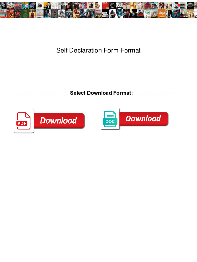 Fillable Online Self Declaration Form Format. Self Declaration Form ...