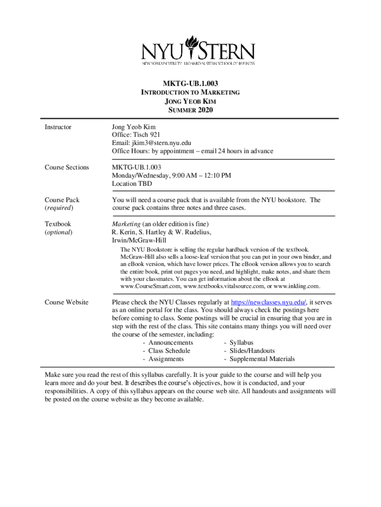 Fillable Online web-docs stern nyu JONG YEOB KIM Fax Email Print - pdfFiller