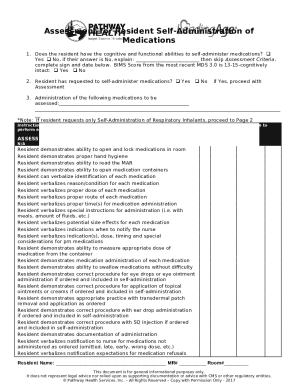 ASSESSMENT TOOL FOR SELF-ADMINISTRATION OF MEDICATIONS Doc Template ...