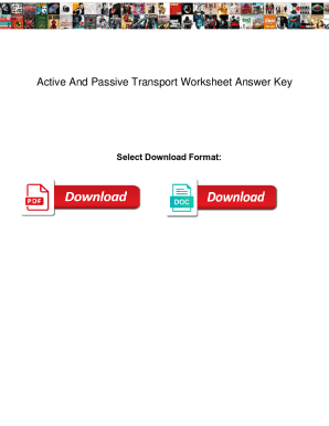 Fillable Online Active And Passive Transport Worksheet Answer Key ...