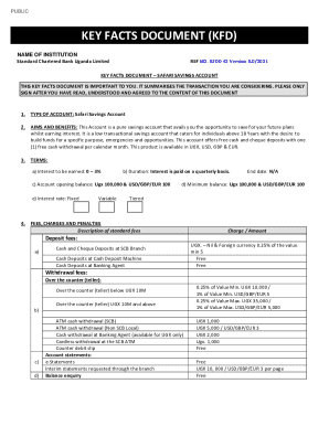 Fillable Online KEY FACTS DOCUMENT (KFD) - av.sc.com Fax Email Print ...