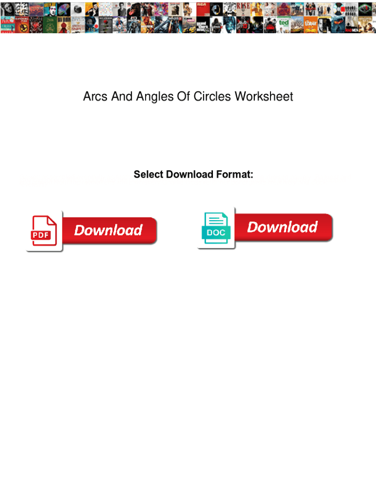 Fillable Online Arcs And Angles Of Circles Worksheet. Arcs And Angles ...