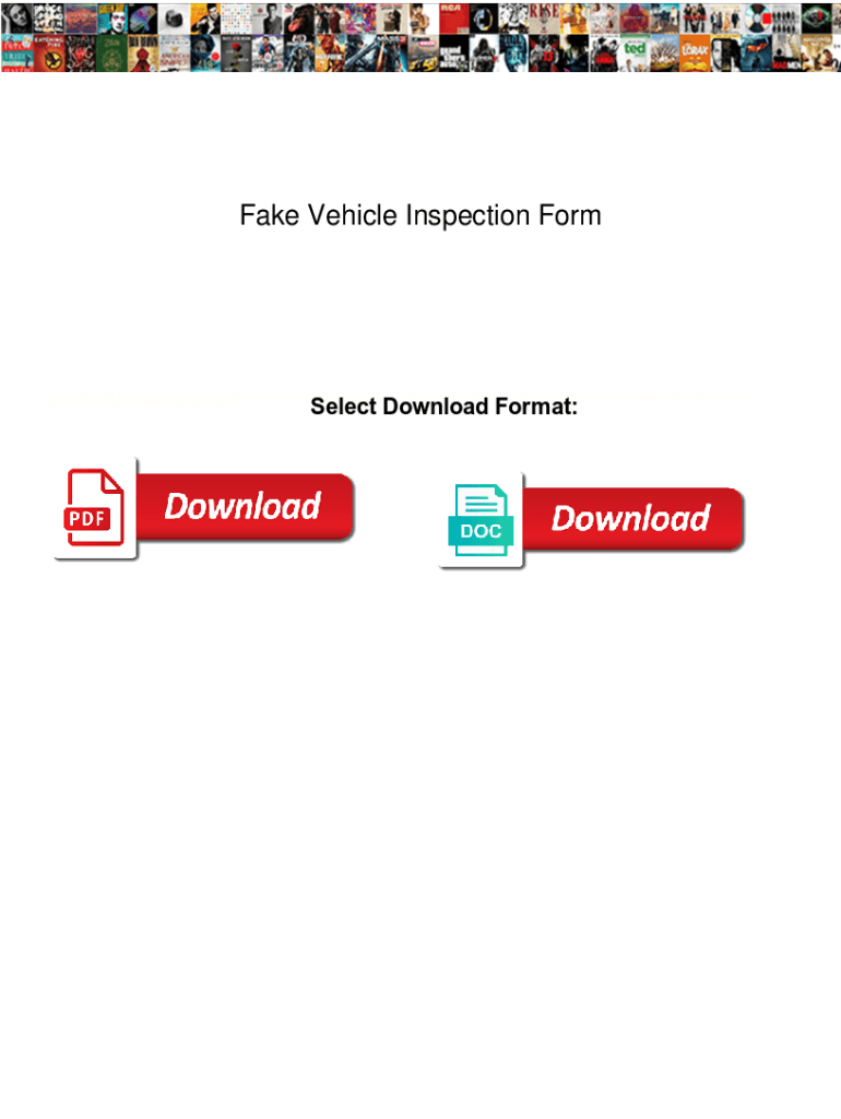 Fillable Online Fake Vehicle Inspection Form. Fake Vehicle Inspection ...
