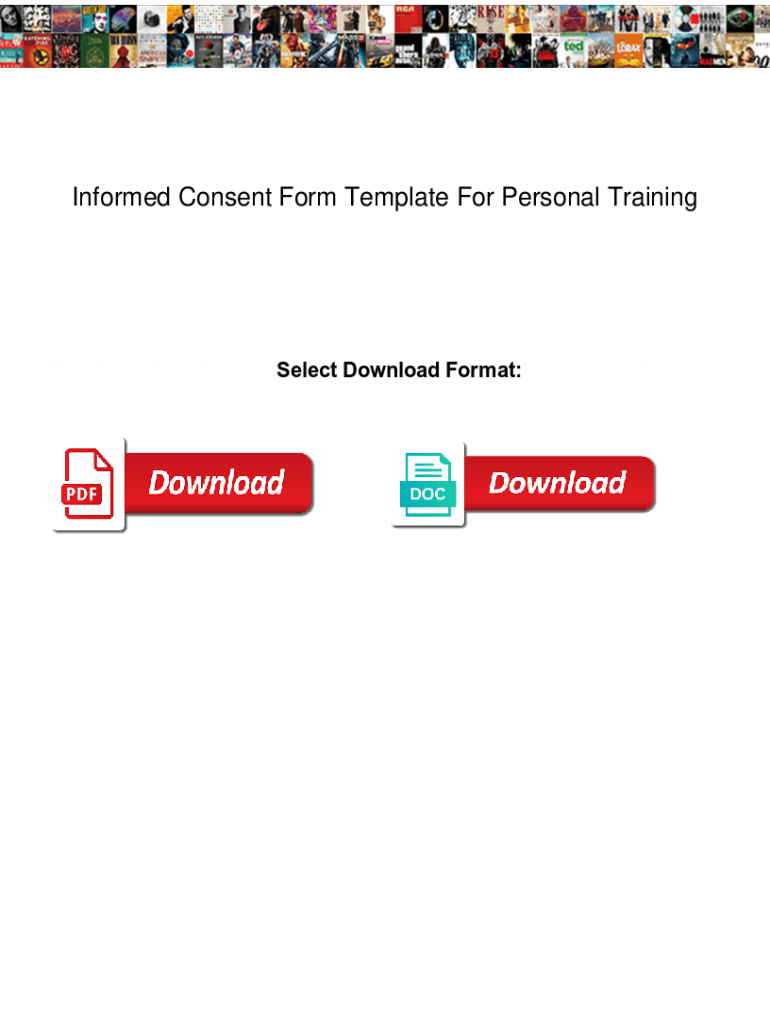 Fillable Online Informed Consent Form Template For Personal Training ...