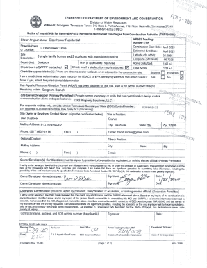 Fillable Online Stormwater Pollution Prevention Plan Template - TN.gov ...