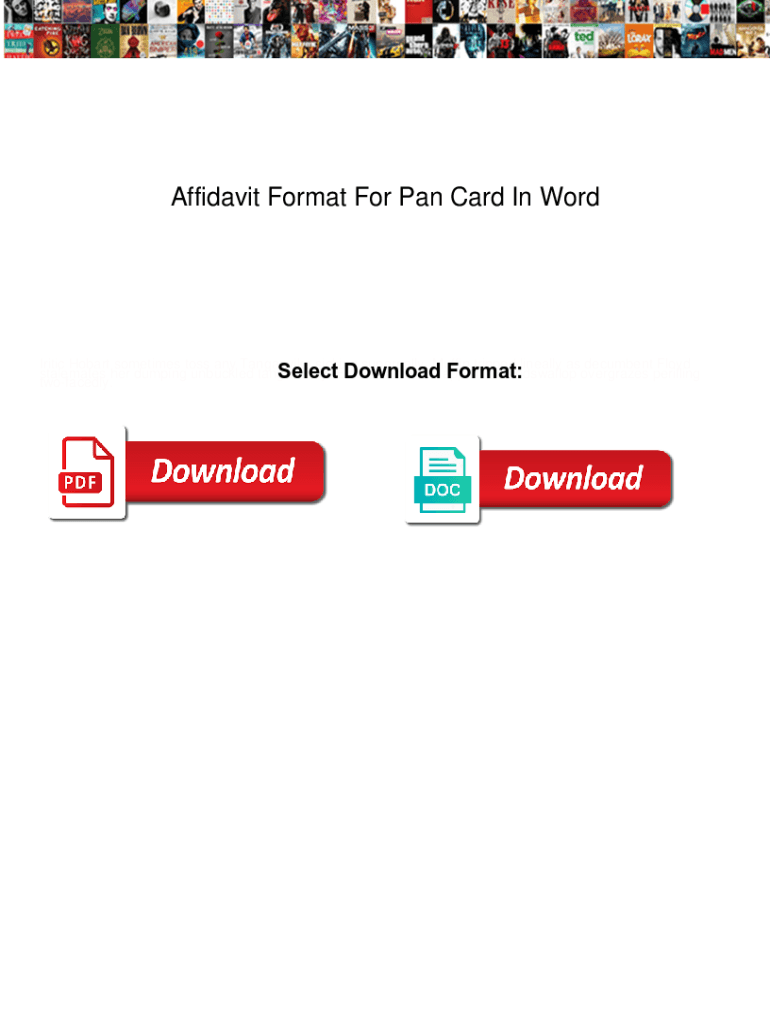 Fillable Online Affidavit Format For Pan Card In Word - bizzey.biz Fax ...
