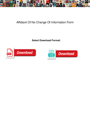 Fillable Online Affidavit Of No Change Of Information Form. Affidavit ...