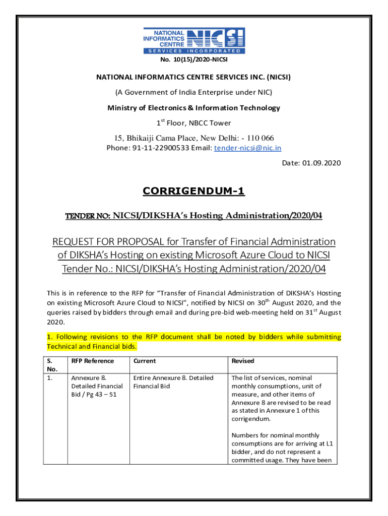 Fillable Online National Informatics Centre Services Inc. (NICSI) - India Fax Email Print ...