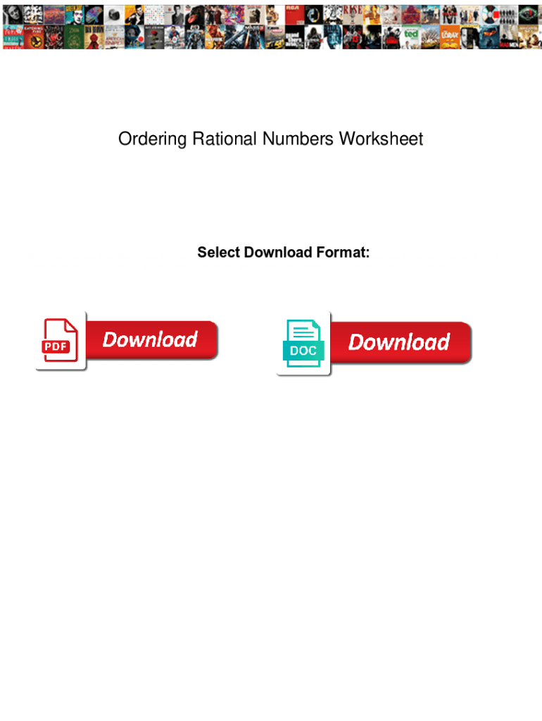 Fillable Online Ordering Rational Numbers Worksheet. Ordering Rational ...