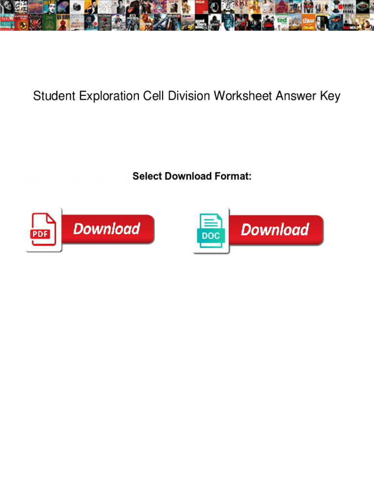 Fillable Online Student Exploration Cell Division Worksheet Answer Key Fillable Online Student Exploration Cell Division Worksheet Answer Key