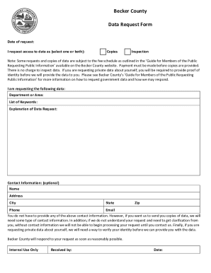 Fillable Online Becker County Data Request Form Fax Email Print - pdfFiller